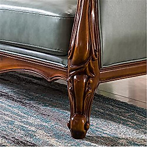 ANYURAN Combination Sofa Bed, Futon Sectional Living Room Furniture American Retro Solid Wood Leather Sofa Combination for Bedroom Sofa, Small Apartment Furniture,Single