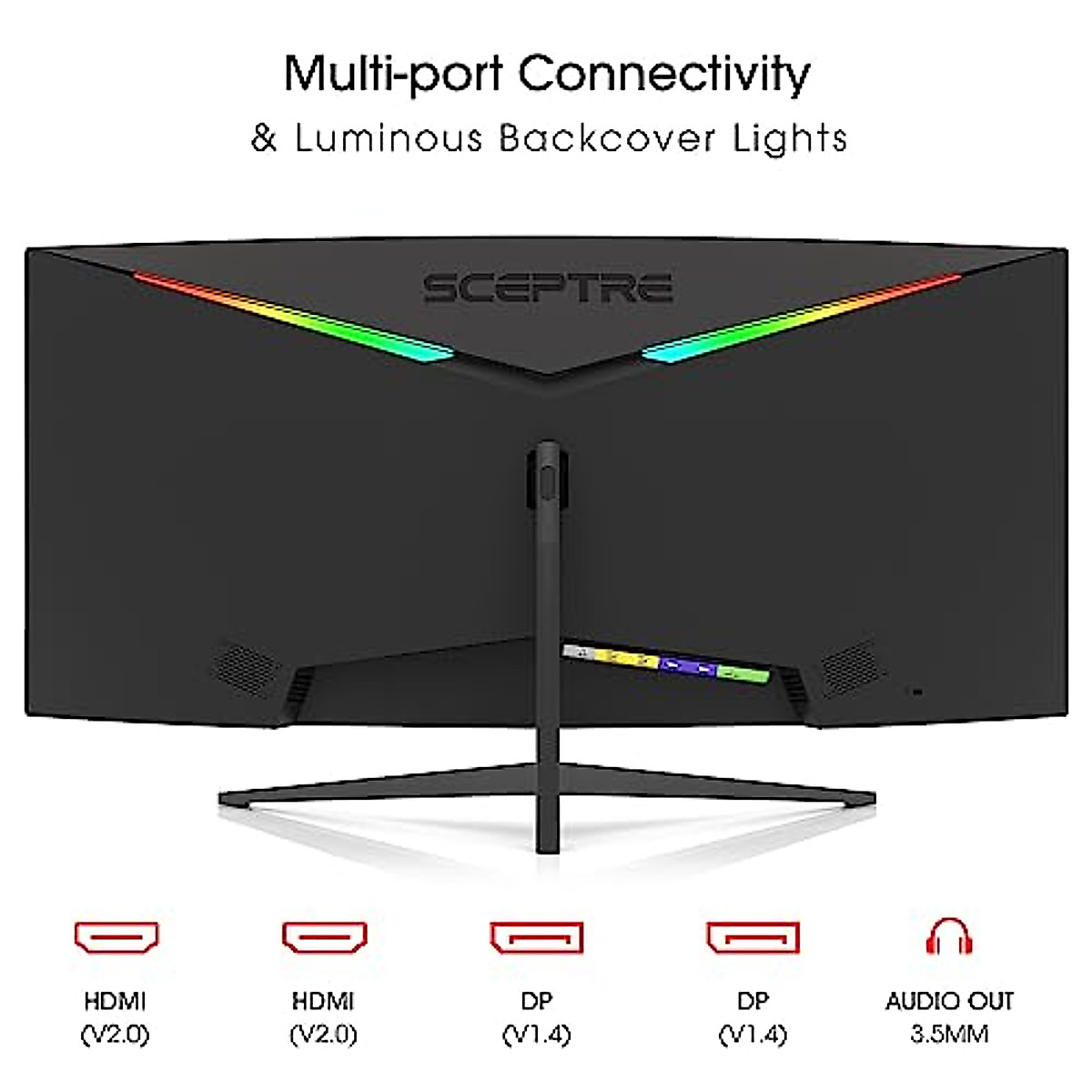 Sceptre 34-Inch Curved Ultrawide WQHD Monitor 3440 x 1440 R1500 up to 165Hz DisplayPort x2 99% sRGB 1ms Picture by Picture, Machine Black 2023 (C345B-QUT168)