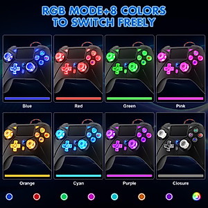 Compatible with PS5 Controller, Wired Controller for Playstation 5/PS4/PC, Gaming Controllers, Gamepad with Dual Vibration 6-axis Gyroscope Support Turbo Macro Multi Touch Pad 3.5mm Audio Jack