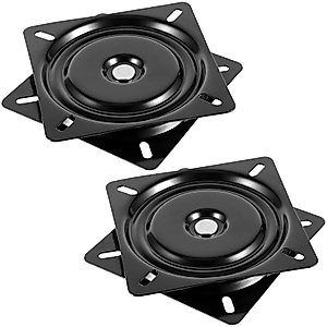 SEHOI 2 Pack 10 Inch Black Bar Stool Swivel Plate, 360° Rotating Full Ball Bearing Swivel Replacement, Seat Swivel Base Mount Plate for Chairs, Recliners and Boat Seat