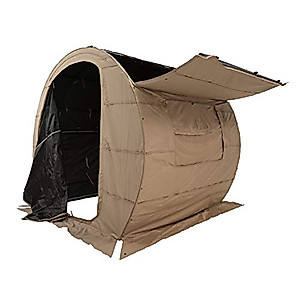 BOG HayMaker Ground Blind with StealthTrac Window System, Pop-Up Hay Bale Imitation, Brush Loops, 600D Water Resistant Fabric, Steel Frame, and Waterfowl Trap Door for Hunting, Shooting, and Outdoors