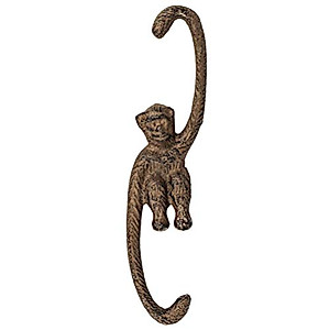 DOITOOL Cast Iron Large S Hooks Heavy Duty Monkey Gibbon Hooks Decorative Gardening Plant Hooks Door Wall Hanging Hats Organizer