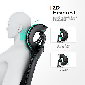 SIHOO M102C Ergonomic Mesh Office Chair, High Back Desk Chair with 3D Armrests, Up&Down Lumbar Support, Swivel Computer Task Chair with Adjustable 2D Headrest, Tilt Function Black