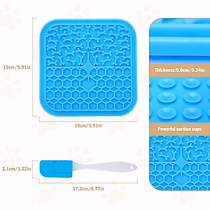 Lick Mat for Dogs - Slow Feeder Licking Mat with Suction Cups for Peanut Butter, Food Treats & Yogurt - 2 Pack