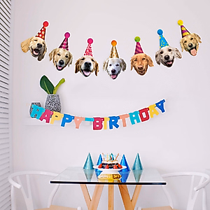 Golden Retriever Birthday Garland, Dog Face Portrait Birthday Banner, Bday Bunting Decoration…
