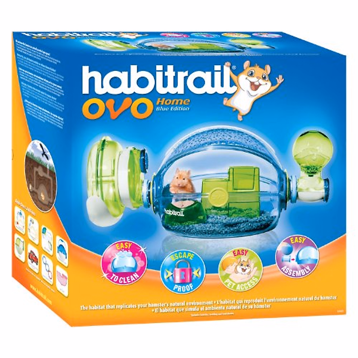 Habitrail Ovo Home, Blue Hamster Cage, Small Animal Habitat, Hamster Accessories