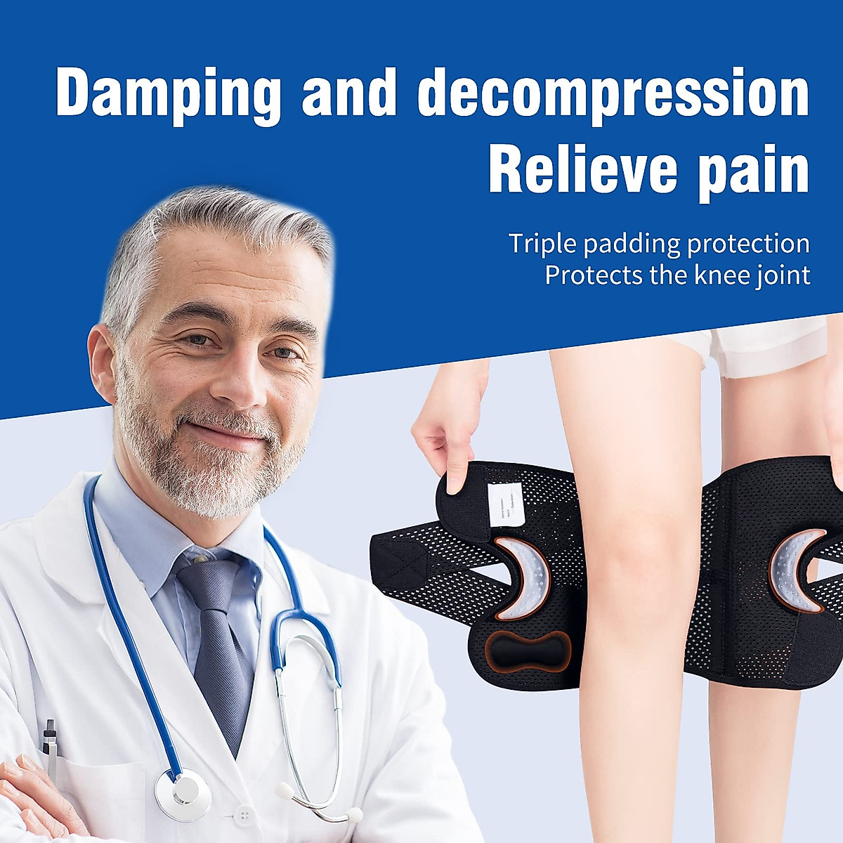 Galvaran Professional Knee Brace with Side Stabilizers, Adjustable Knee Support with Meniscus Pad& Patella Gel Pad for Meniscus Tear Knee Pain ACL MCL Injury Recovery Men & Women, Workout, Sports