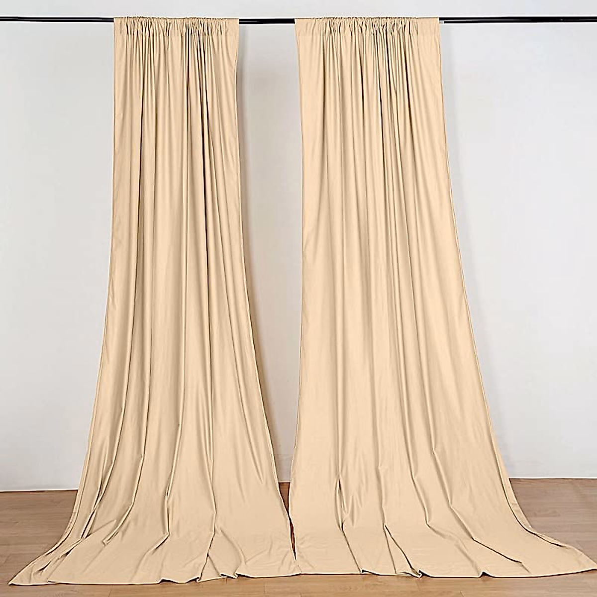 BalsaCircle 10 ft x 10 ft Champagne Polyester Photography Backdrop Drapes Curtains Panels - Wedding Decorations Home Party Reception Supplies