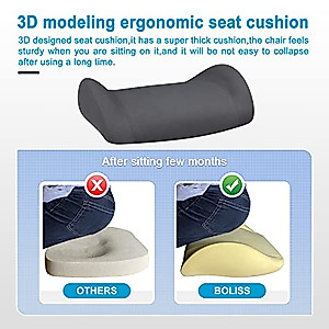 BOLISS Big and Tall Ergonomic Office Mesh Computer Executive Desk Chair with Wide Thick Seat,Lumbar Support and Tilt 400lbs-Black