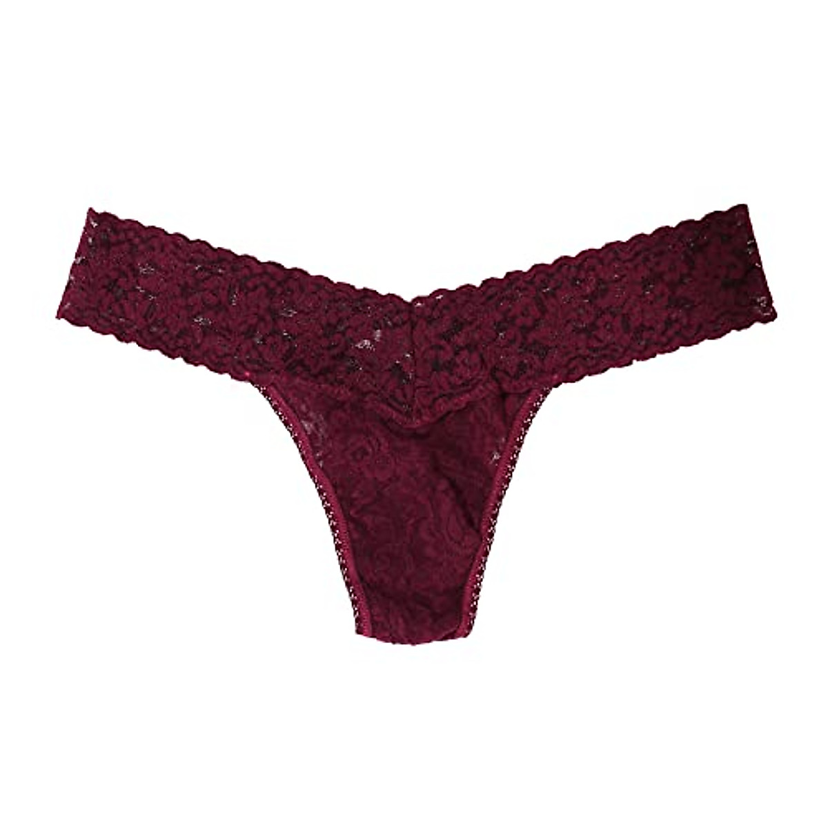 hanky panky Rolled Signature Lace Low Rise Thong (Dried Cherry,O/S)