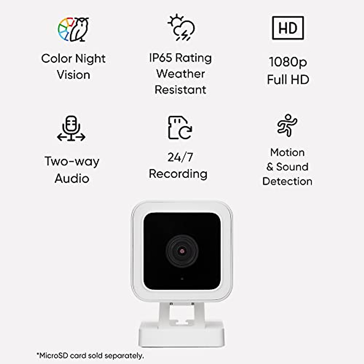 Wyze Cam v3 Pet Camera for Cats & Dogs Compact Indoor Plug-in Smart Security Camera, 1080p Color Night Vision, Compatible with Alexa – 2 Cameras
