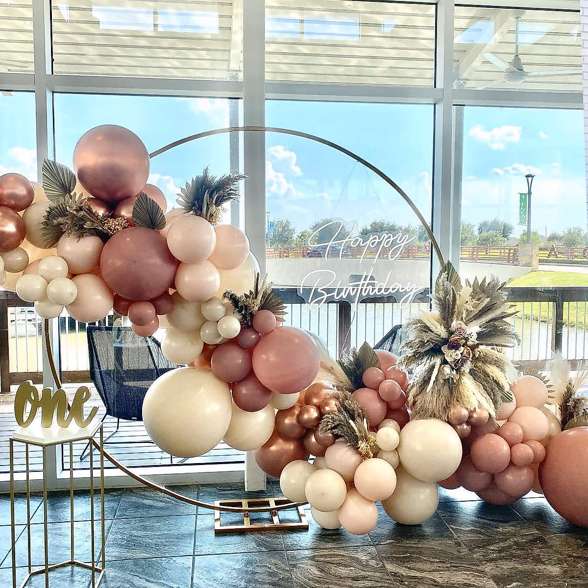 Janinus Boho Balloon Arch Dusty Rose Balloon Garland Kit 130Pcs Dusty Pink Blush Rose Gold Brown Nude Balloons Baby Shower Girl Balloons for Party Decorations Bachelorette Baby Shower Suppliers