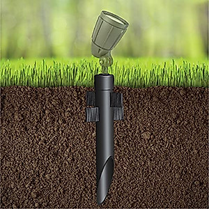 Newhouse Lighting MPOST17 2.5-Inch Outdoor Mounting Post with Cap and Stabilizing Wings for Landscape Flood Lights, Black, 17.63