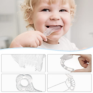 haakaa Training Toothbrush Set Oral Care Kit, Soft Silicone Toothbrush for Baby, Infants, Toddlers & Kids, SUVA Grey