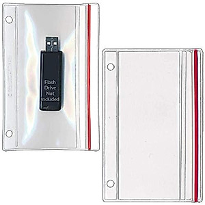 StoreSMART - Flash Drive Zipper Case for 3-Ring Binders - Vinyl Plastic Binder Pockets - R1831 5 Pack