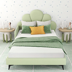 Airdown Twin Mattress, 6 Inch Memory Foam Mattress in a Box for Kids, Medium Firm Green Tea Gel Mattress Twin Size for Bunk Bed, Trundle Bed, Guest Room White