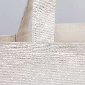 NATI LINE Reusable Canvas tote bag, 100% Cotton, Bag for Shopping and beach 13,4''x15,4'' (natural) Medium