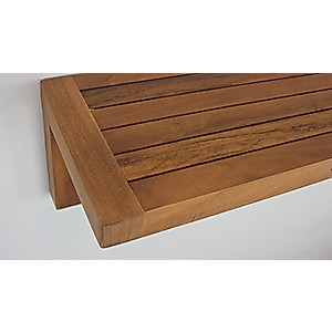 AquaTeak The Original 24" Moa Teak Wall Shelf with Hooks