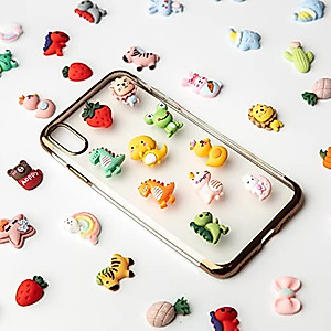 Slime Charms Cartoon Animal and Fruit Cute Set - Mixed Lot Assorted Fruit Resin Flatback Cute Sets for DIY Crafts Making,Decorations,Scrapbooking,Embellishments,Hair Clip 25pcs