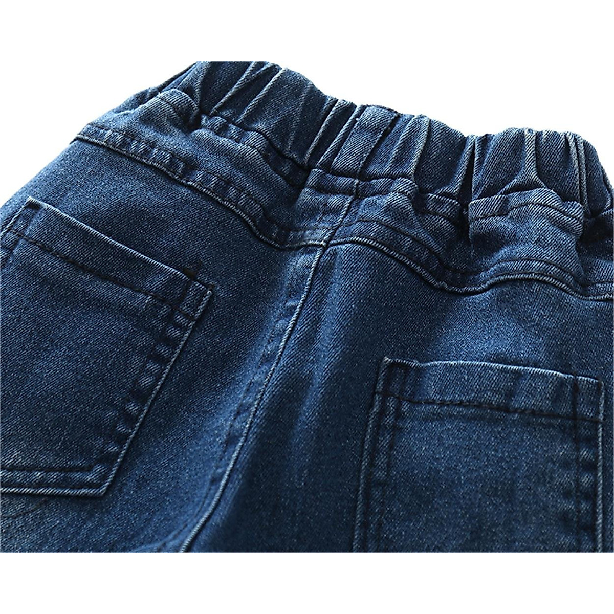 Kimocat Casual Suit for Toddler Boy 2Pcs Long Sleeve Plaid Shirtand Jeans Outfits