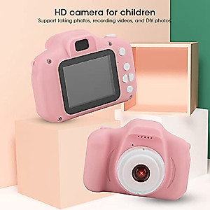 Children Digital Camera, HD Cartoon Digital Video Camera Toy, Camera for Kids with Multiple Cartoon Photo Frames, Supporting Taking Photos, Recording Videos, and DIY Photos(Pink)