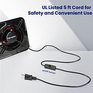 Fanspex 8" Exhaust Fan for Kitchen, Wall Mount Household Ventilation Fans for Workshop Attic Garage Greenhouse Barn, 45W Low Consumption, High Velocity 1020 m³/h Air-volume