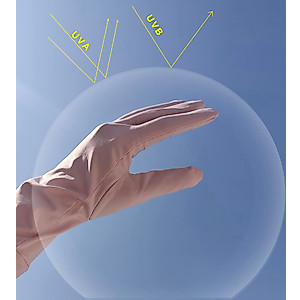 CAMSTIC Women's UPF 50+ Sun UV Protection Touchscreen Long Driving Gloves, Pink