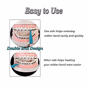 EvaGO 600 Pieces Medium 3.5 Ounce Orthodontic Elastic Rubber Bands, 3/16 and 1/4 Inch Rubberbands Fix Tooth Gap with 6 Pieces Free Elastic Placer for Braces