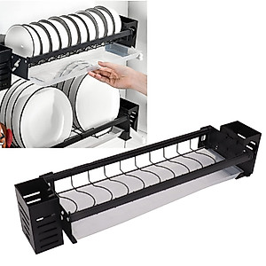 Flatware Drainage Rack, Neat Keeping Decorative Wall Mounted Simple Installation Rust Proof Iron Plastic Tableware Drainage Holder for Kitchen (Bowl Holder Chopsticks Holder Spoon Holder)