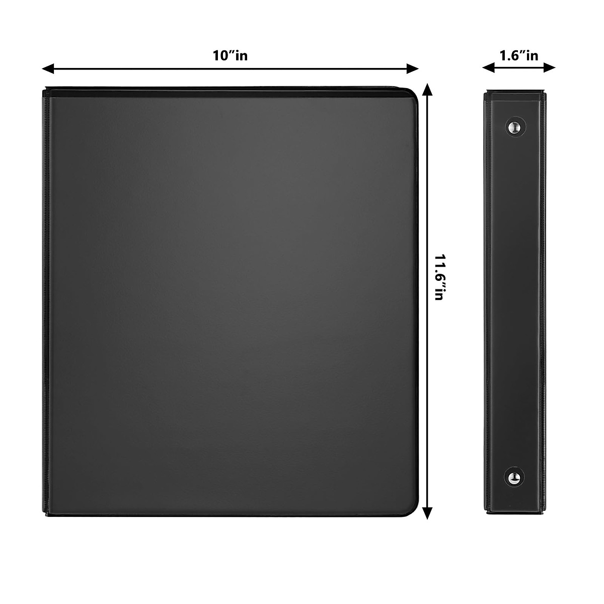 COMIX Sturdy 3 Ring Binder 1 inch with Clear View Cover, 1" Round Ring View Binder, PVC-Free, 200 Sheets Capacity of US Letter Size Paper, Office ＆ School Supplies, 12 Pack (Black)