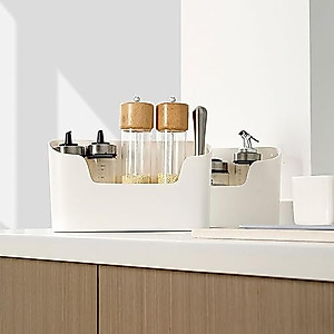 YESBAY Wall Mount Organizer Rack Wall Storage Box Floating Shelves Multi-Purpose Self-Adhesive Storage Box Sturdy Reusable Organizer for Doors Walls Refrigerators Bathroom Kitchen White