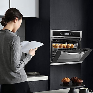 AMZCHEF Single Wall Oven 24" Built-in Electric Ovens with 11 Functions, 8 Automatic Recipes, 2800W, 240V, 2.5Cu.f Convection Wall Oven in Stainless Steel, Touch Control, Timer, Safety Lock,Upgraded