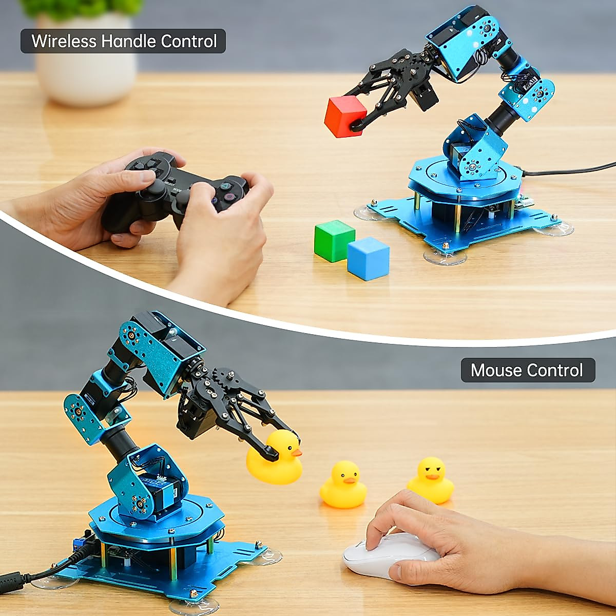 LewanSoul Robotic Arm for Arduino Coding Programming 6DOF xArm 1S STEM Educational Building Robot Arm Kits, 6 AXIS Full Metal Robotic Arm Wireless Handle/PC/App/Mouse Control Learning Robot