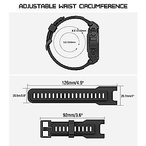 MoKo Sport Strap Compatible with Huami Amazfit T-Rex/T-Rex Pro, Soft Silicone Watch Band Adjustable Wristband Replacement Watchband with Tools, Black