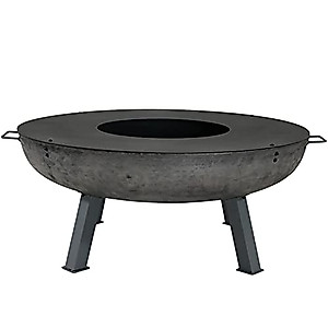 Sunnydaze 40-Inch Cast Iron Fire Pit Bowl with Cooking Ledge - Wood Burning