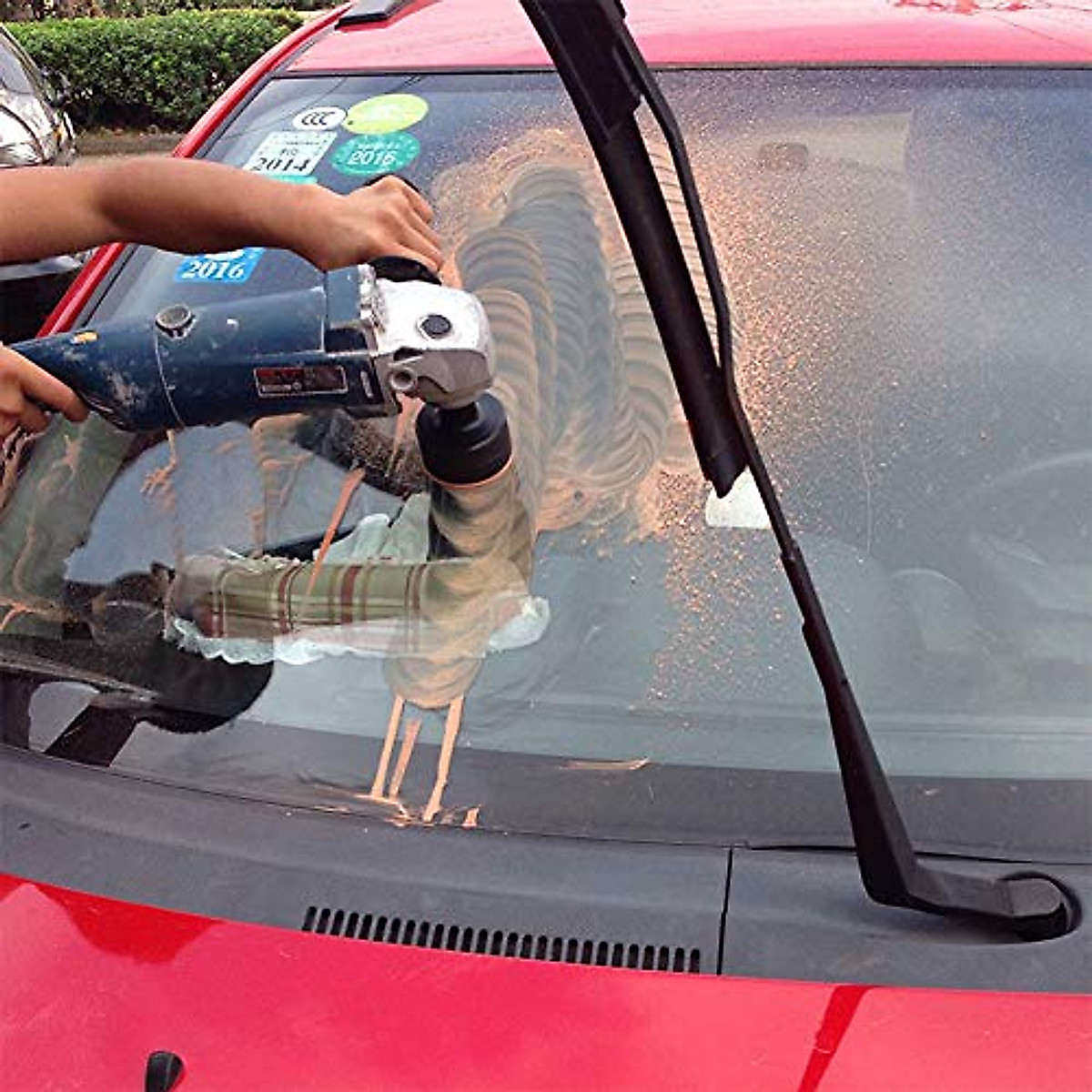 Hongwen 34Pcs/Set Glass Scratch Repair Kit, Deep Scratch Remover Window Repair Multifunctional Glass Polishing Kit for Car Glass and Windscreen