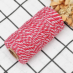 Red White Gift Twine String Holiday Twine 328 Feet Cotton Bakers Twine Crafts Christmas Twine Durable Packing String
