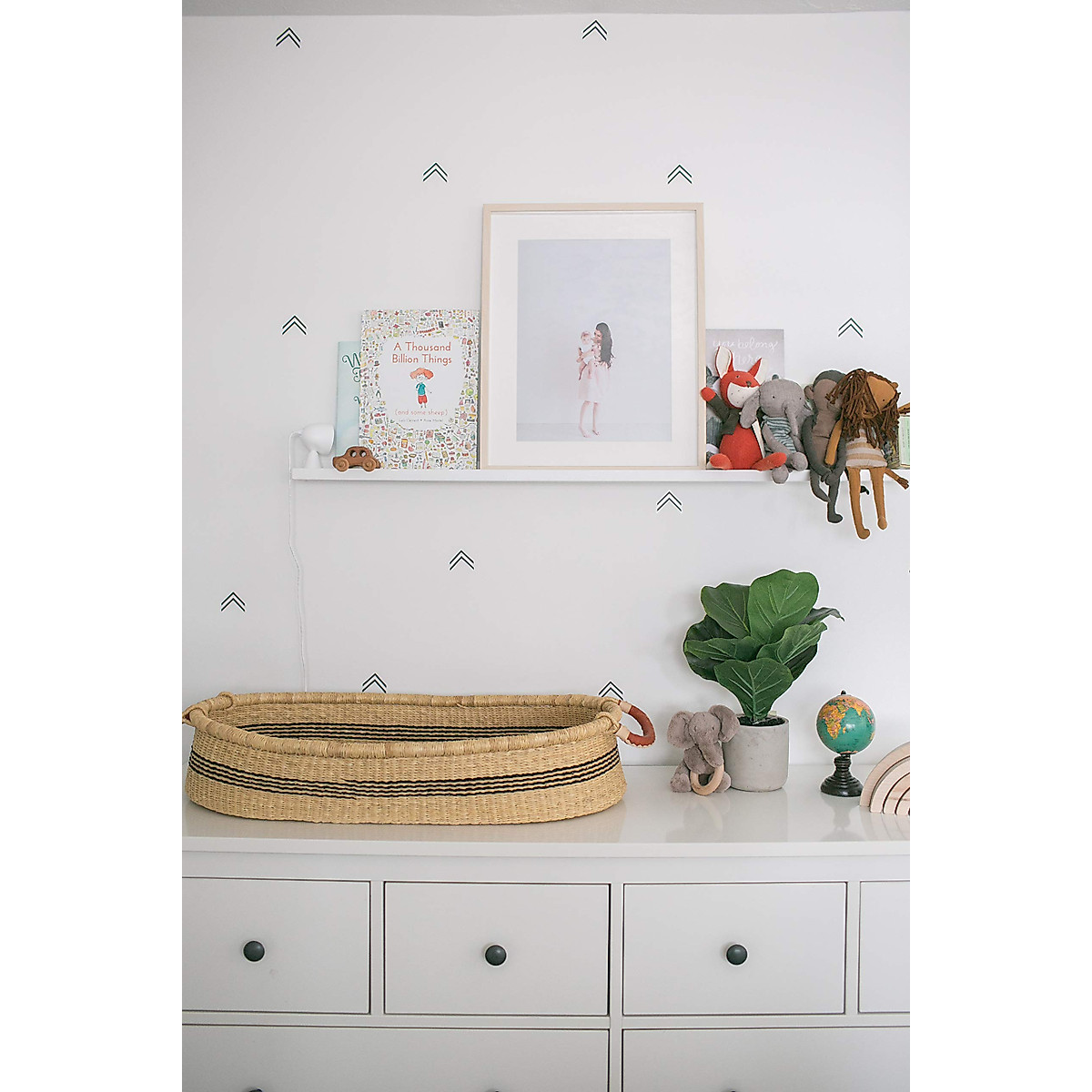 Modern Maxwell Wall Art Decals for Boys Girls Nursery, Bedroom, Living Room Archer Black Arrowheads Room Sticker Set 112 Pieces