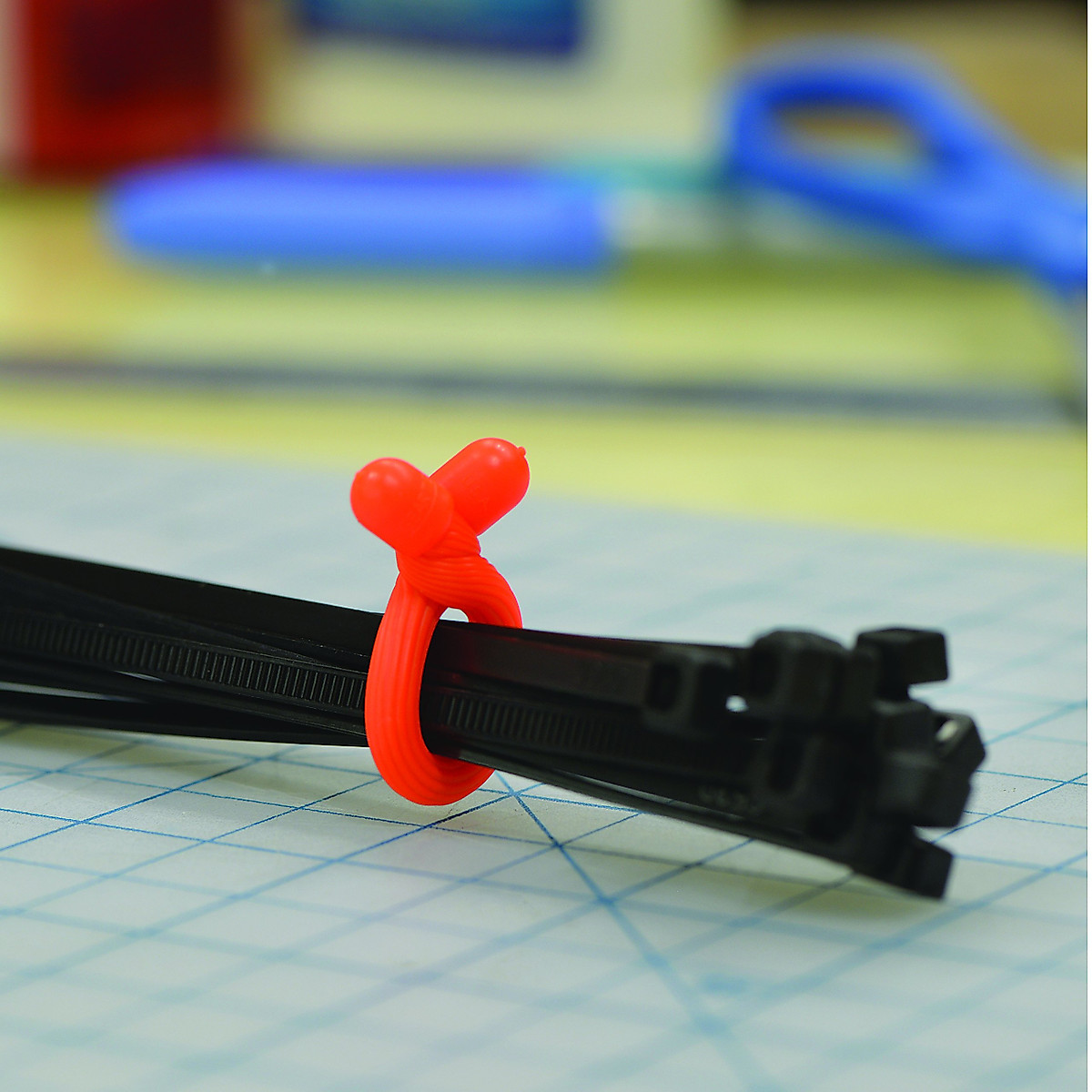 Nite Ize Gear Bendable Tie, 3in - Asst. 4 Pack O,G,R,Blk GT3-4PK-A1