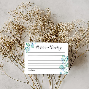 TENTADO Share A Memory Card Celebration of Life, Greenery Share a Memory Cards, For Birthday, Wedding, Funeral, Graduation, Bridal, Retirement, Going Away Party, Pack of 50, 4x6 Inch.