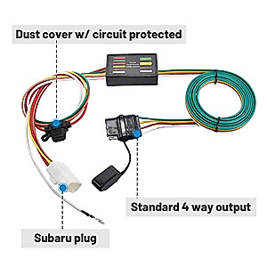RED WOLF 4 Pin Trailer Wiring Harness Connector for Subaru Forester 2009-2020, Outback 2010-2022, Crosstrek 2013-2015, Ascent 2019-2022 Add 4 Way Towing Wire Cable Extension Plug for Towing