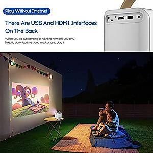 Mini Projector, ViewMax Native 1080P Movie Projector, Outdoor Movie Projector with Keystone Correction, Zoom, Full HD Projector Compatible with TV Stick/HDMI/USB/iOS/Android
