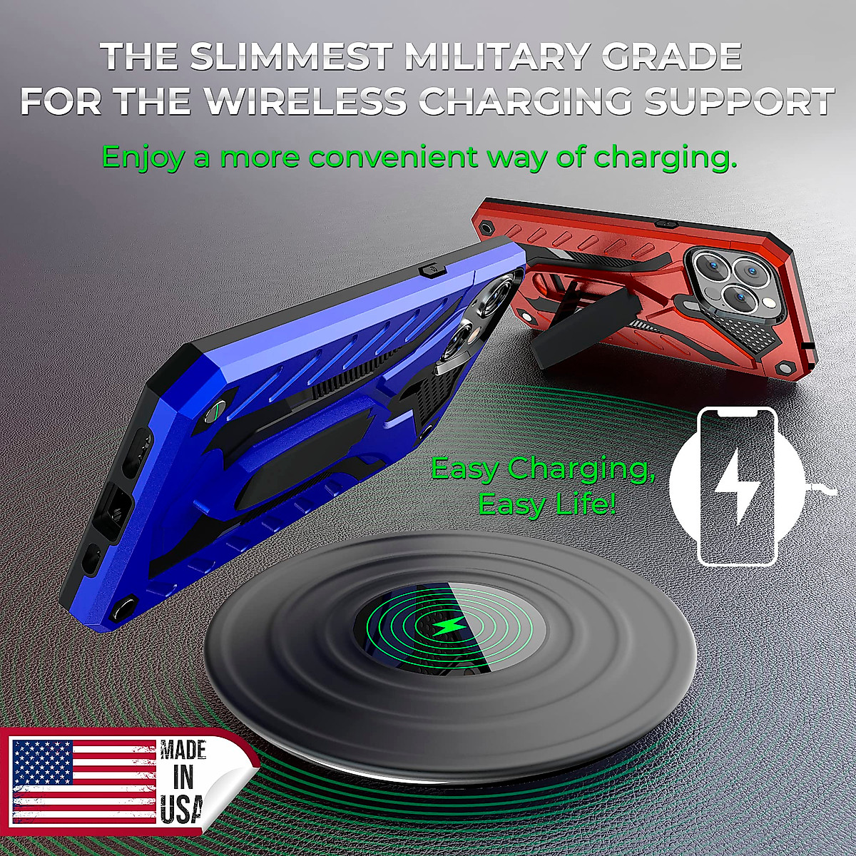 Kitoo Defender Designed for iPhone iPhone Xs max [Eco-Friendly] Shockproof Case with Kickstand, Military Grade, Made in USA - Red