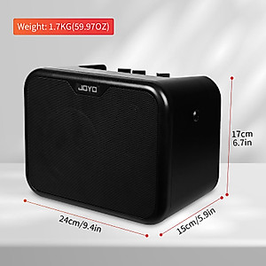 JOYO 10W Small Electric Guitar Amp Mini Portable Guitar Practice Amp Battery Powered Combo Guitar Amplifier Dual Channel & Aux in Jack (MA-10E)