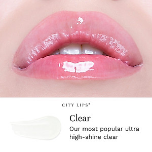 City Beauty City Lips Clear - Plumping Lip Gloss - Hydrate & Volumize - High Shine - Hyaluronic Acid & Peptides Visibly Smooth Lip Wrinkles - Cruelty-Free