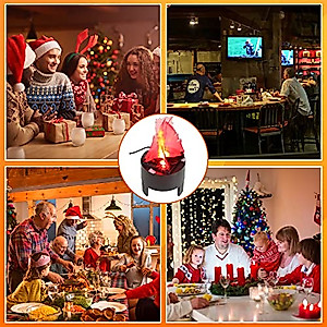 Macarrie 3 Pcs LED Fake Fire Flame Hanging Lamp Decoration 110v 3D Artificial Flickering Flame Campfire Realistic Flame Hanging Cauldron Light Decor for Halloween Christmas Party Festival Night Clubs