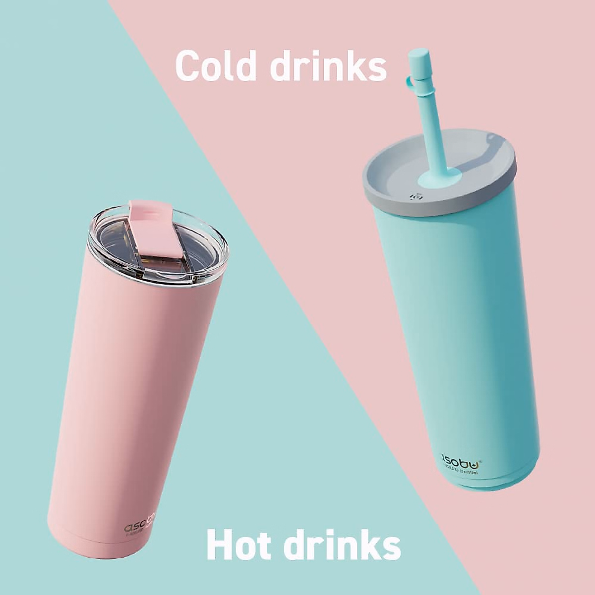 asobu Ocean Stainless Steel Tumbler with Flexible Straw Lid | Insulated Water Bottle for Ice Coffee, Cold Brew | Flip Open Lid for Hot Tea and Coffee | Reusable Travel Cup 27 Ounce (Black)