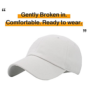 KBETHOS White Classic Adjustable Dad Hat - 100% Cotton Unisex Baseball Cap for Casual Wear