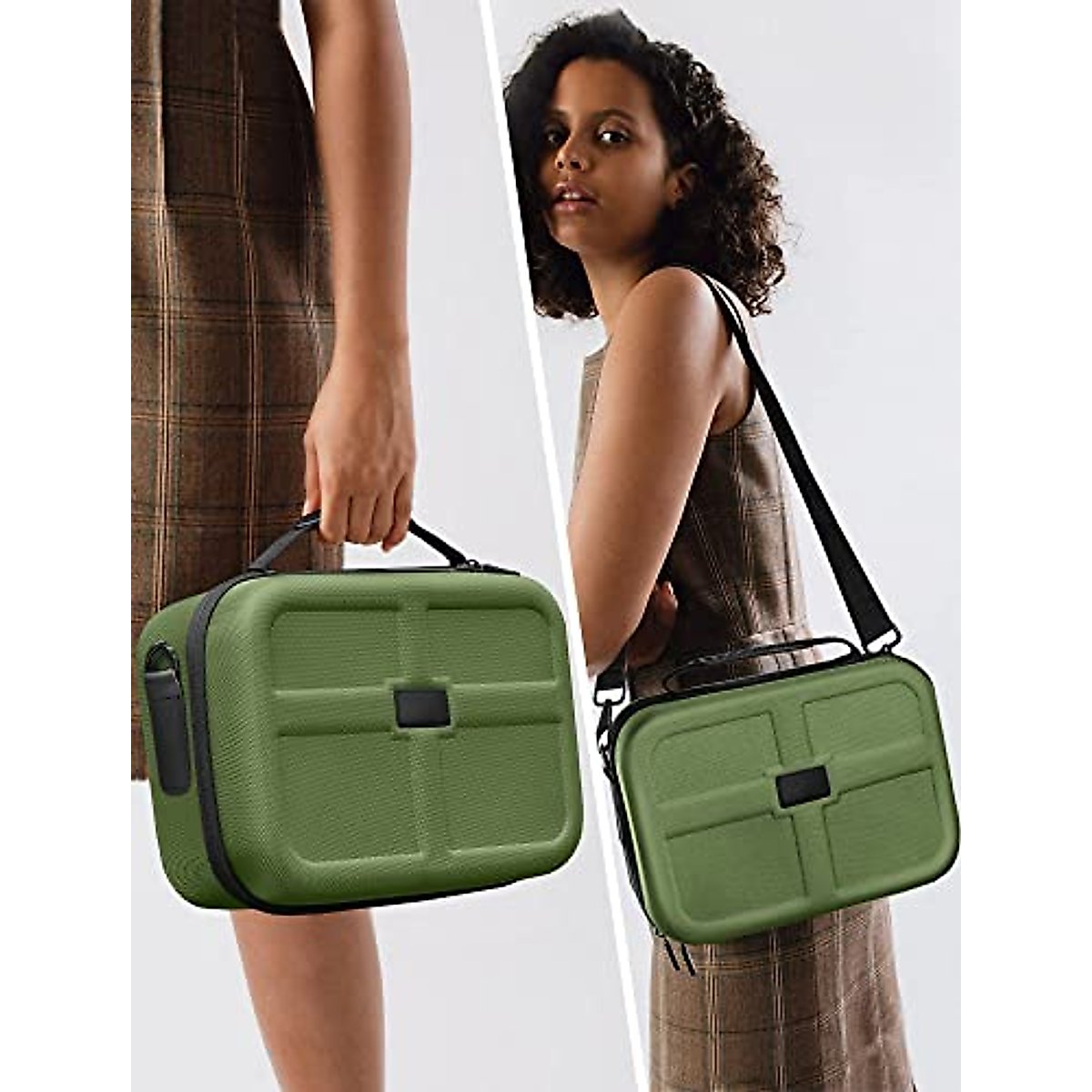 COOWPS Carrying Storage Case for Nintendo Switch/Switch OLED Model, Portable Full Protection Hard Shell Soft Lining Travel Bag for Switch Console Pro Controller Accessories Green