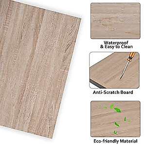 PayLessHere Computer Desk 47'', Modern Writing Desk, Simple Study Table, Industrial Office Desk, Sturdy Laptop Table for Home Office, Nature